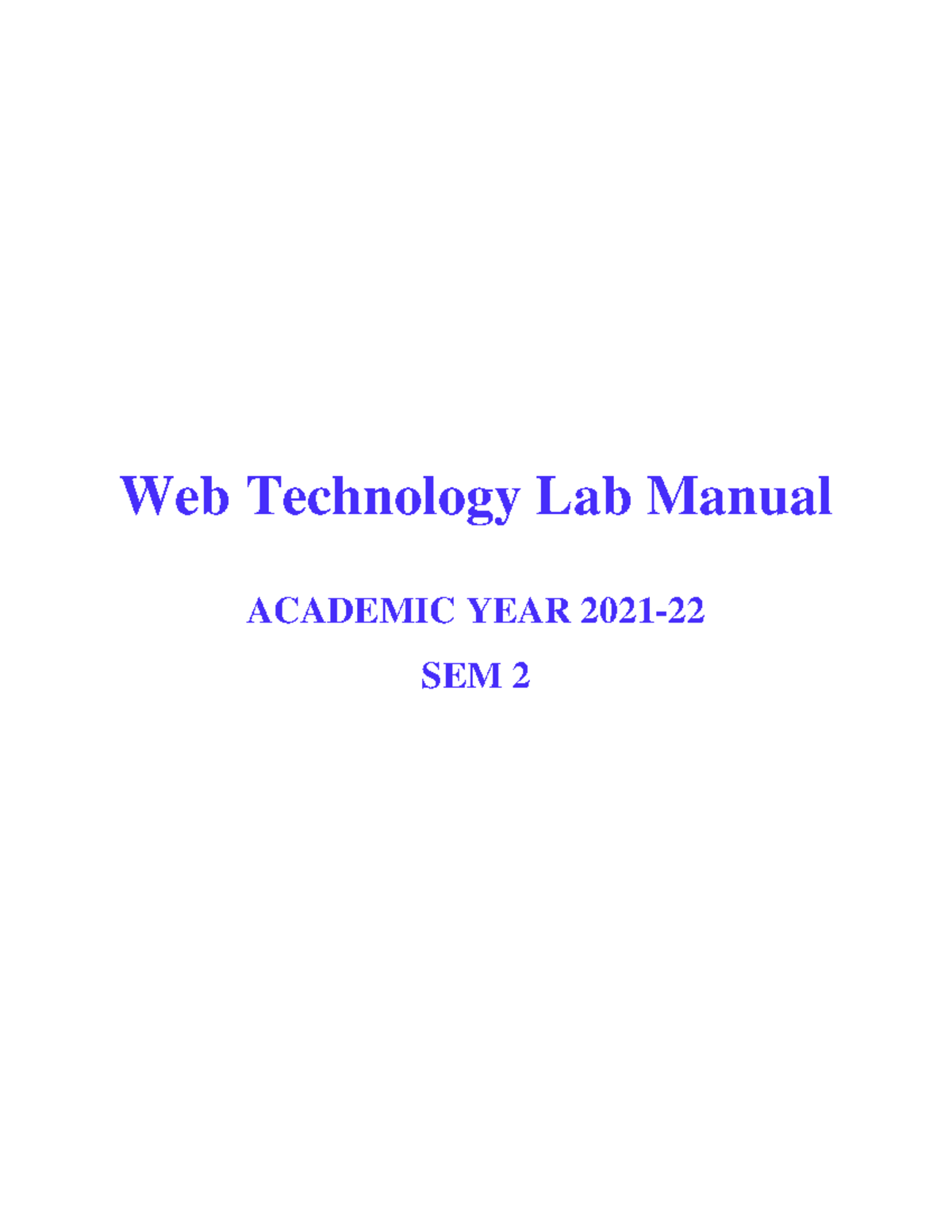 Web Technology Lab Manual - Web Technology Lab Manual ACADEMIC YEAR ...