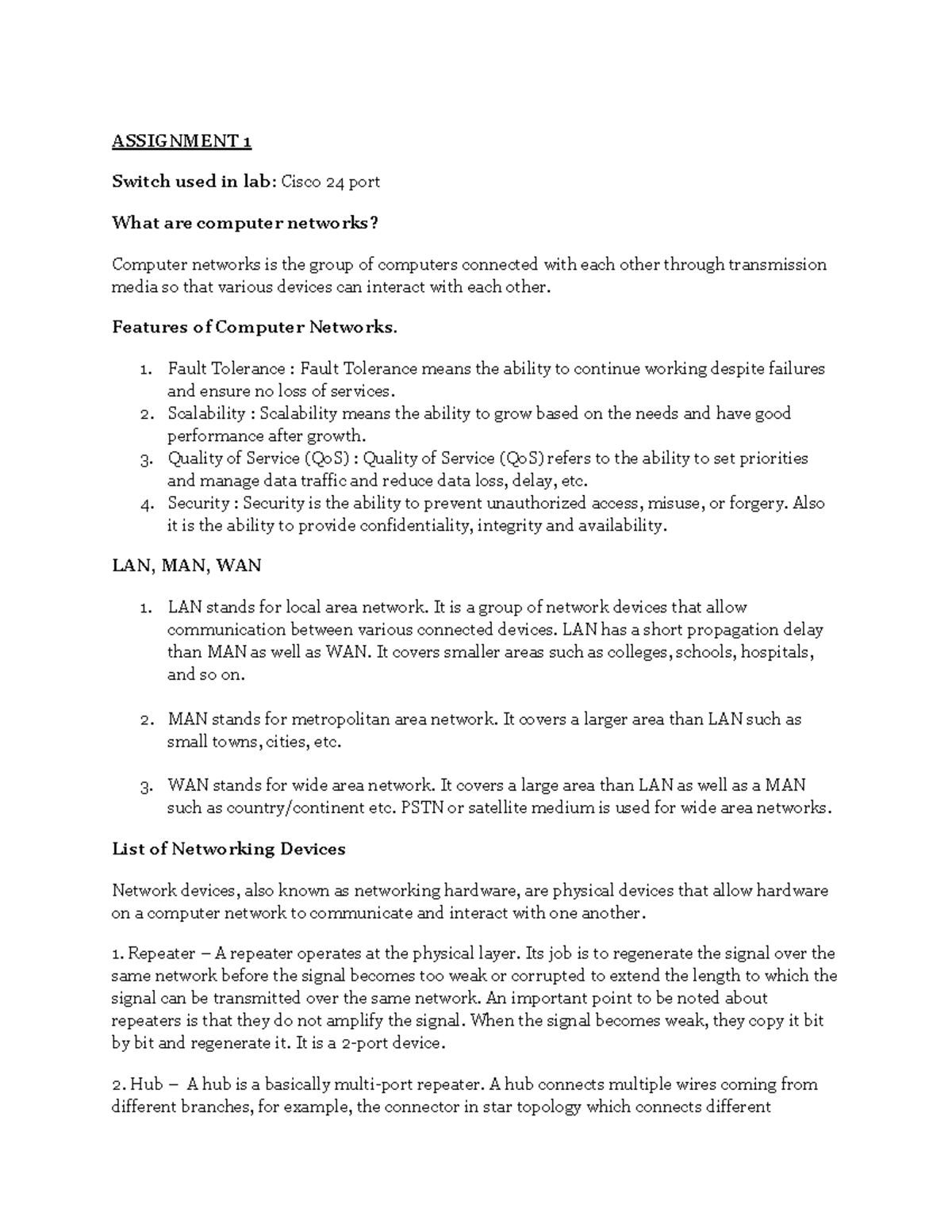 CNS 101: Computer Networks - Assignment 1 Overview and Key Concepts ...