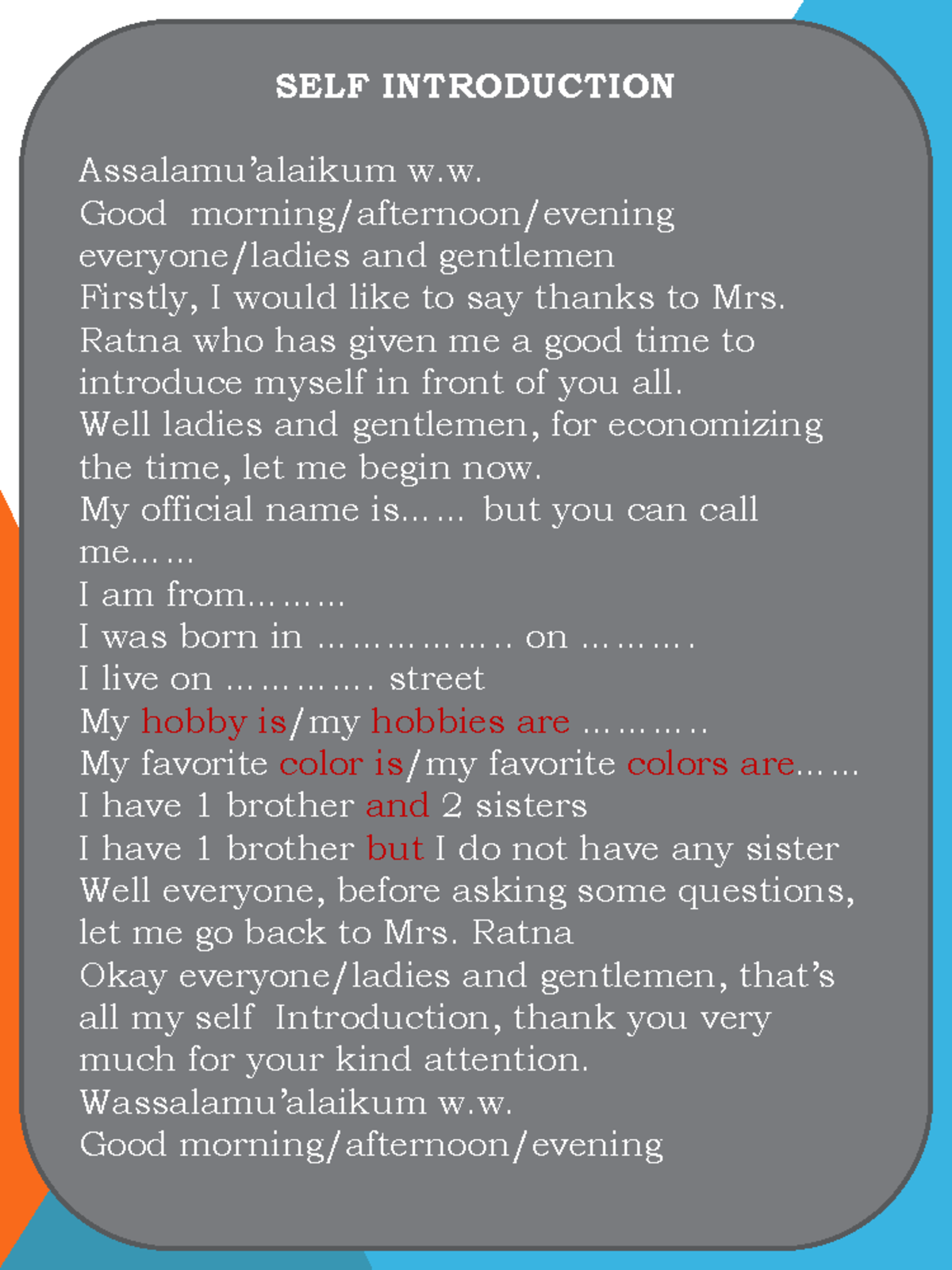 M1 English Eco Reg BJM 2021: Self Introduction Presentation - Studocu