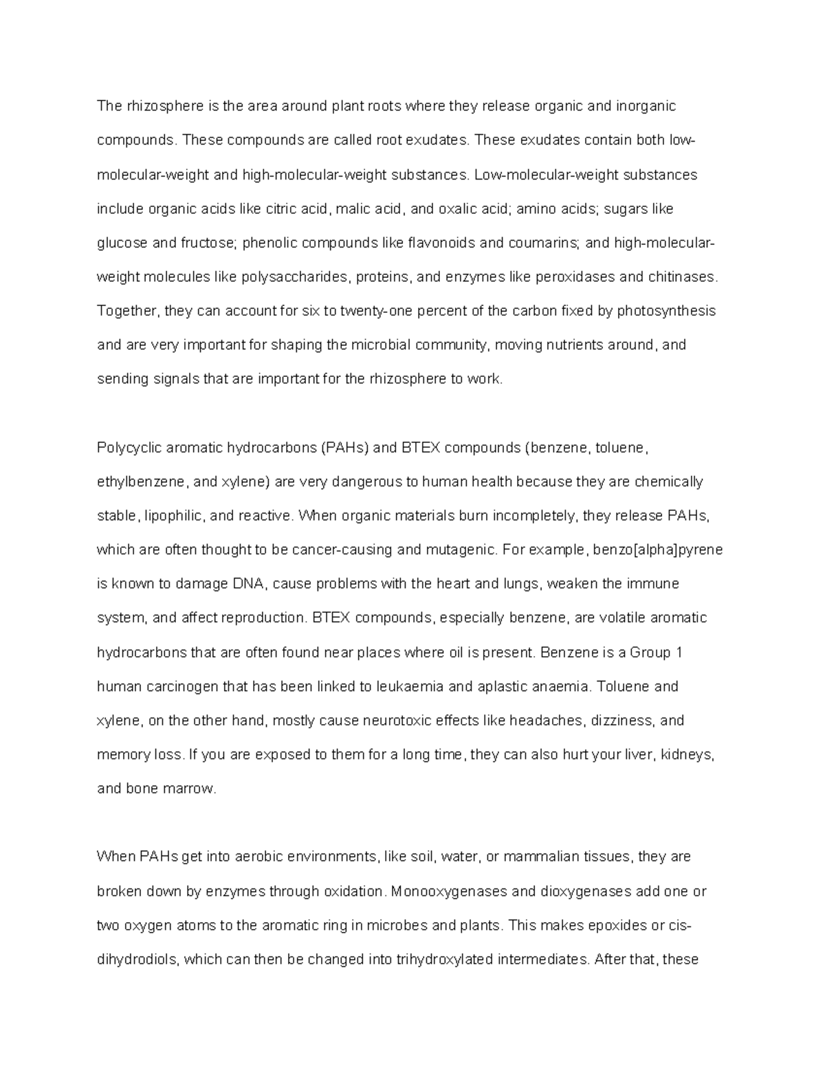Root Exudates and Their Role in Rhizoremediation: A Study on PAHs and ...