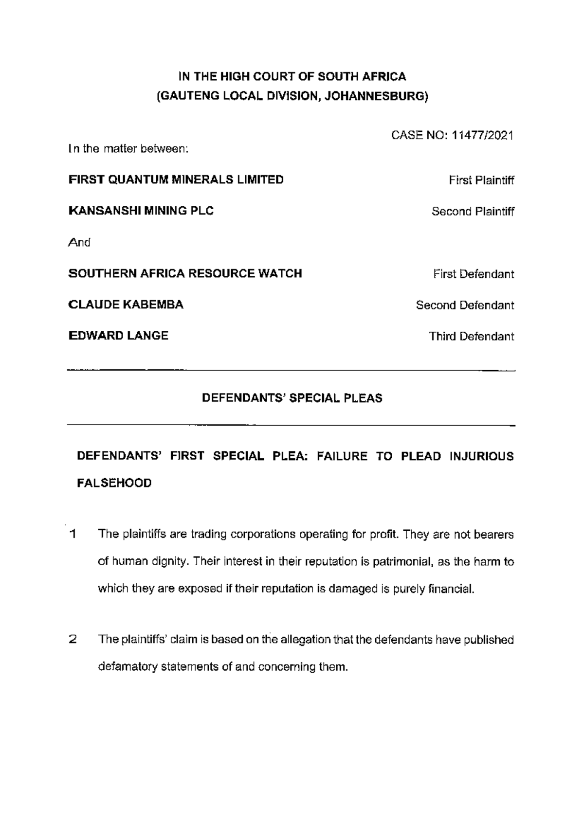 3 - Pass all of you here - IN THE HIGH COURT OF SOUTH AFRICA (GAUTENG ...
