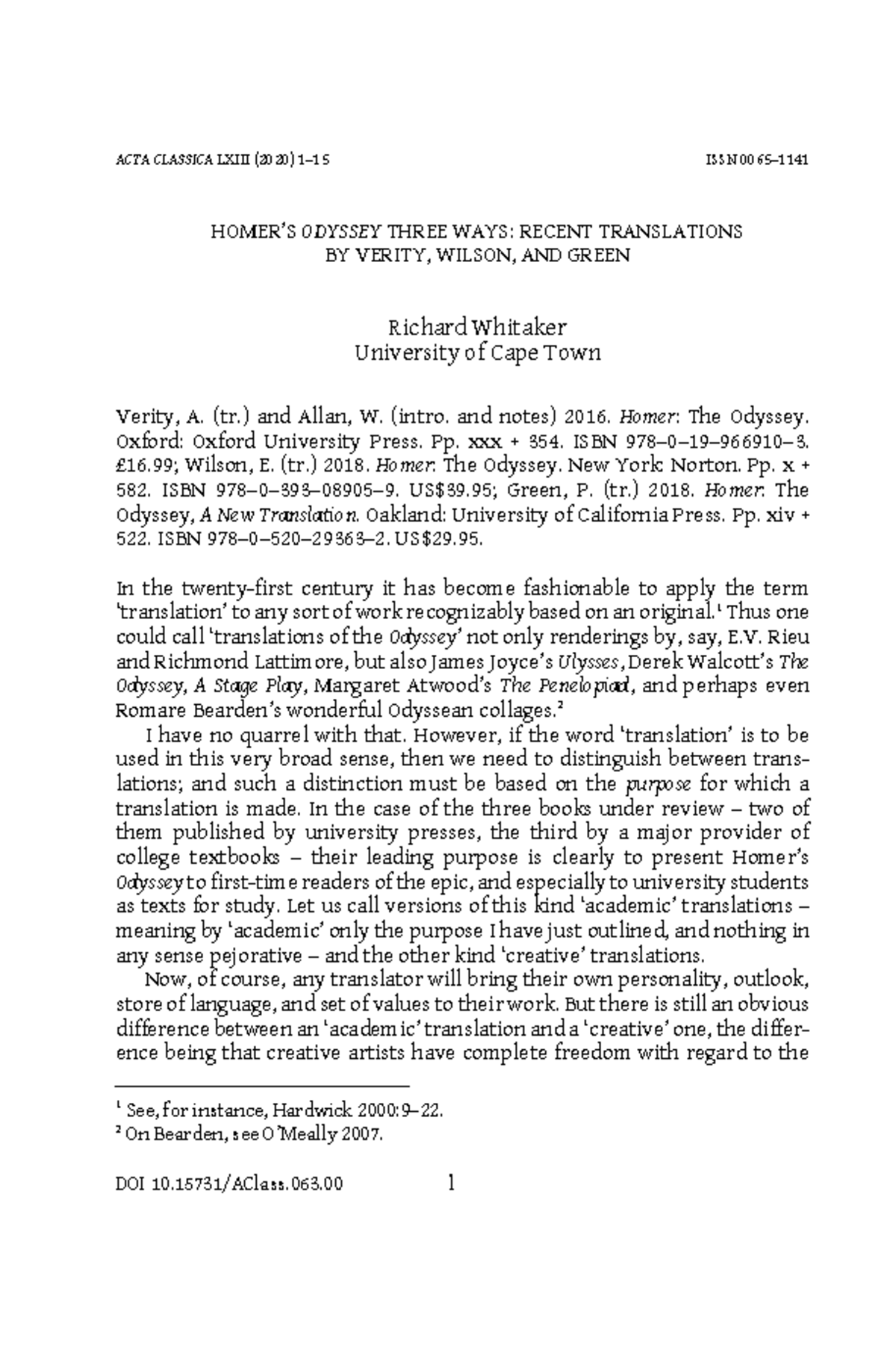 Homer's Odyssey Translations Reviewed: Verity, Wilson & Green Analysis ...
