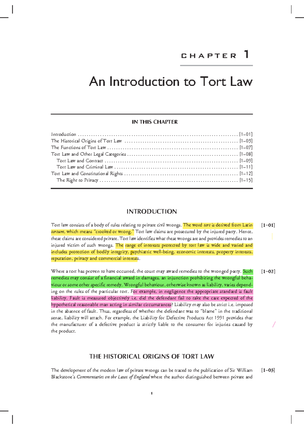 Tort Law Overview: Simple Notes for LAWS101 Lecture Notes - Studocu