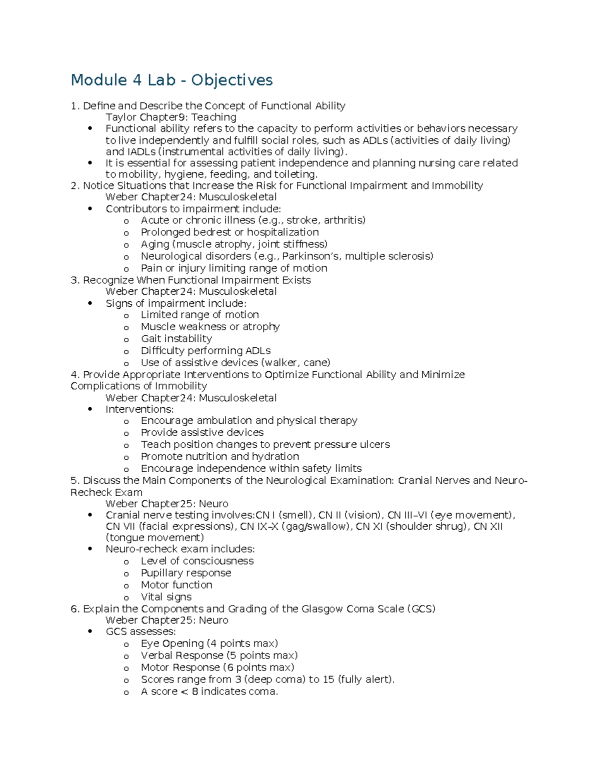 Module 4 Lab Objectives: Understanding Functional Ability ...