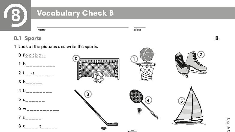 ECA1 Vocabulary Check 8B: Sports & Healthy Lifestyle Activities - Studocu