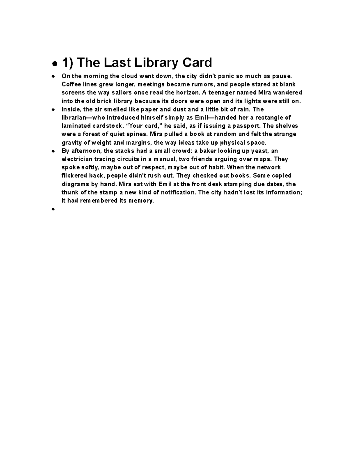 Lib Card - Notes on the Last Library Card Story Analysis - Studocu