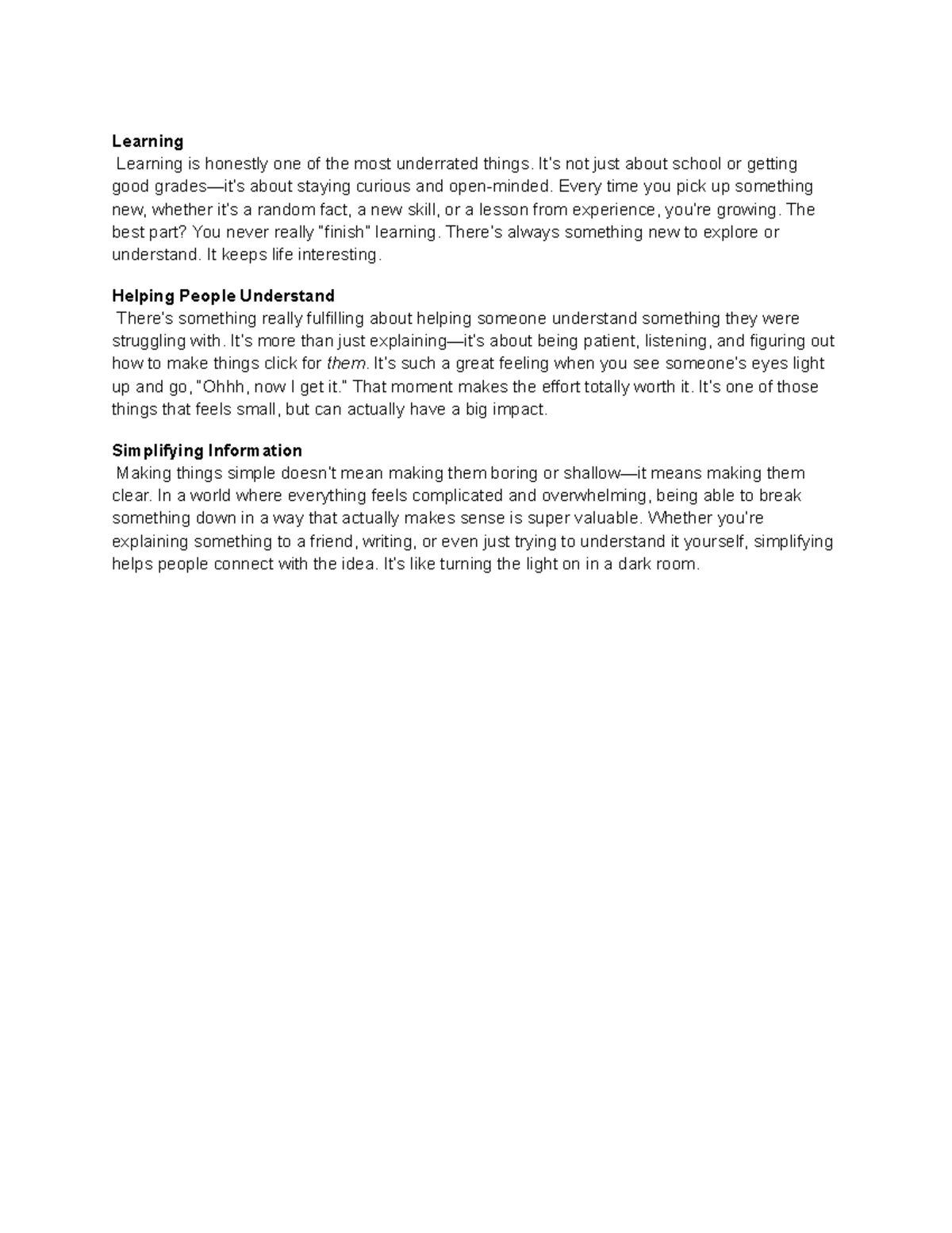 Test - learning and simplifying concepts for better understanding - Studocu