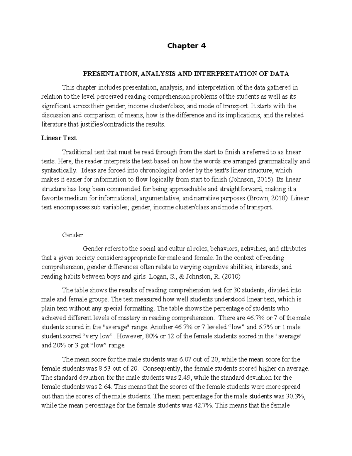 PRESENTATION, ANALYSIS & INTERPRETATION OF DATA (Chapter 4) - Studocu