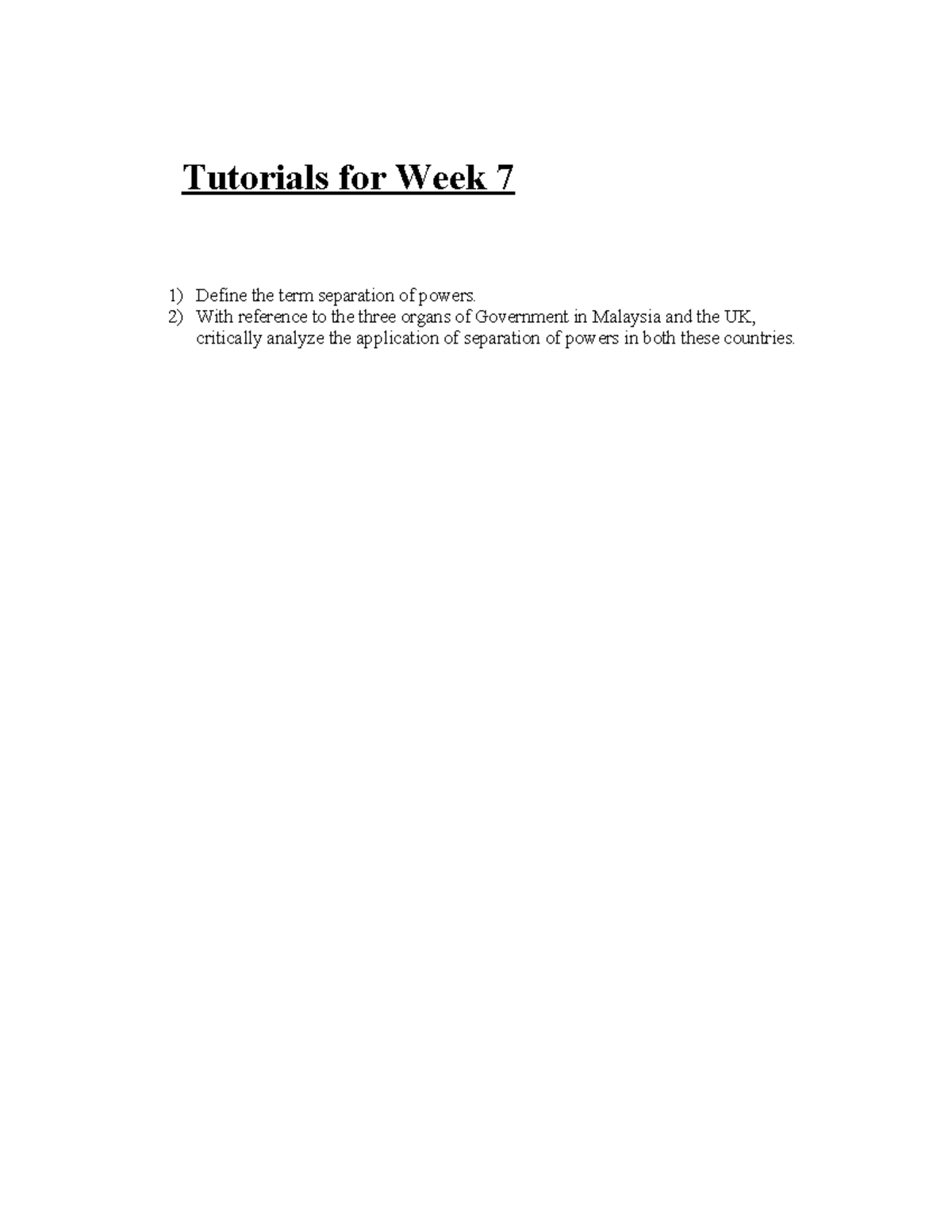 Tutorials for Week 7 - Tutorial questions - Constitutional Law I ...