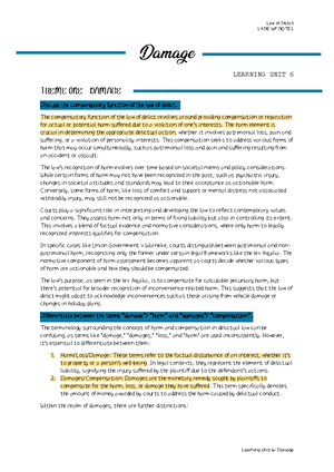 LAW 101: Key Principles and Elements of Delict in South Africa Summary ...