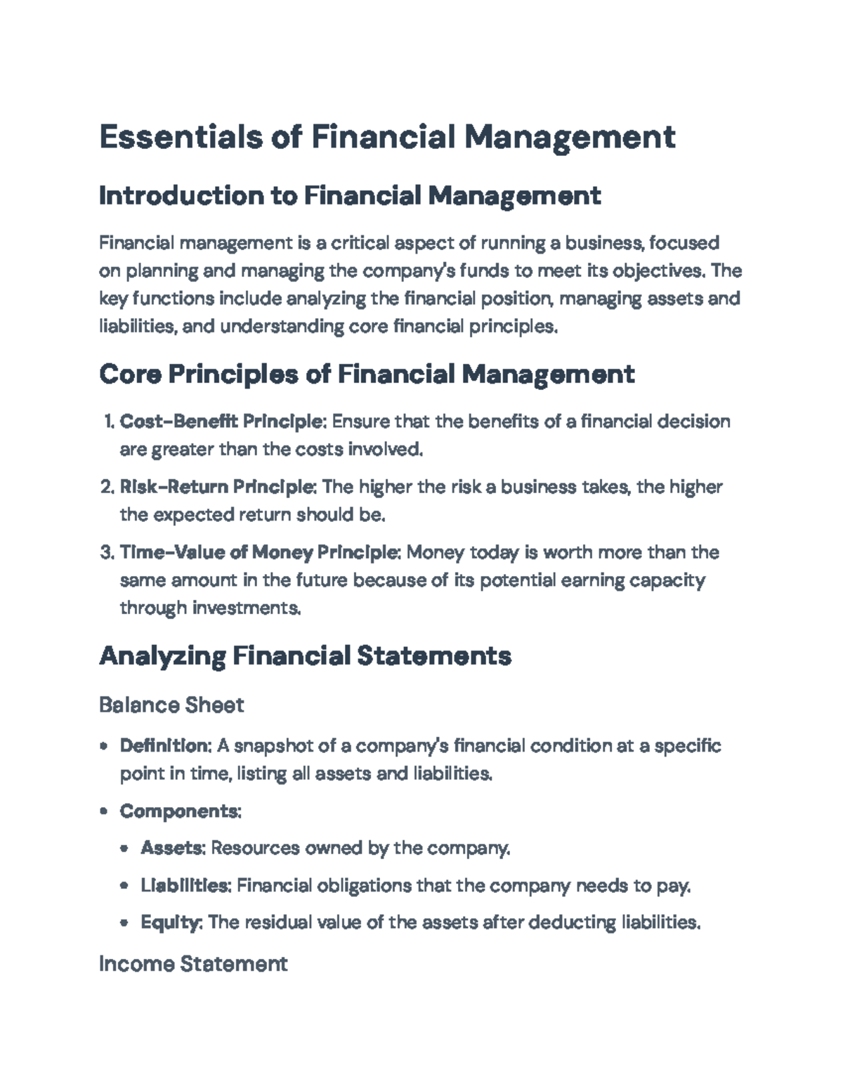 Financial Management Essentials: Principles and Practices Overview ...