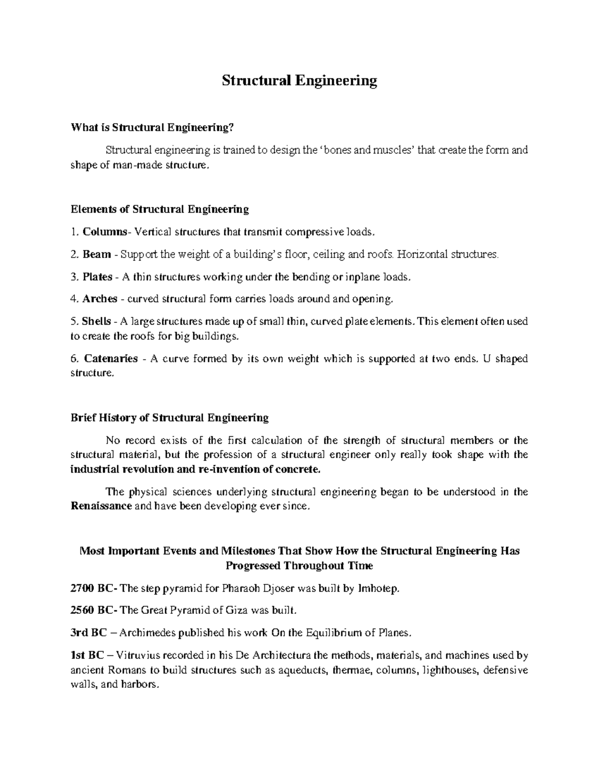 Civil Engineering Orientation: An Insight into Structural Engineering - Studocu