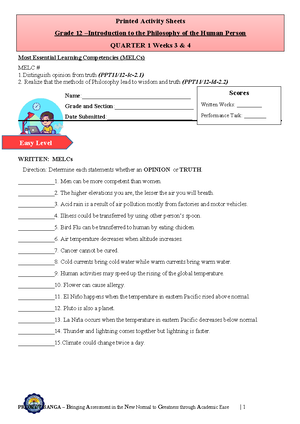 CESC AS Q3 Community Action - Most Essential Learning Competencies ...