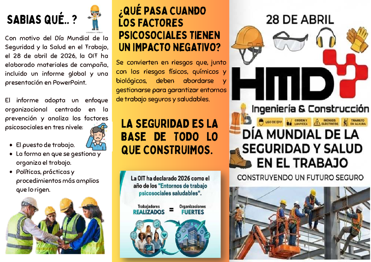 Tríptico sobre Seguridad y Salud en el Trabajo - 28 Abr 2026 - Studocu