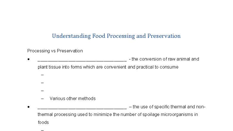 Understanding Food Processing & Preservation Techniques in Food Sci 101 ...