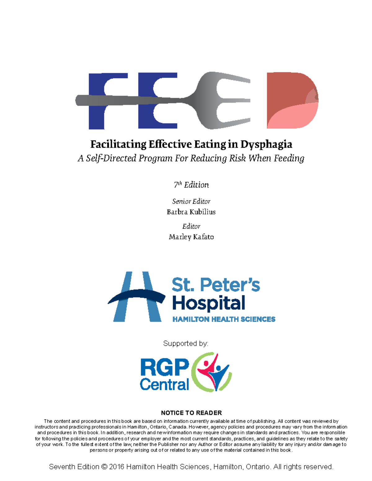 Facilitating Effective Eating in Dysphagia - FEED Workbook, 7th Ed ...