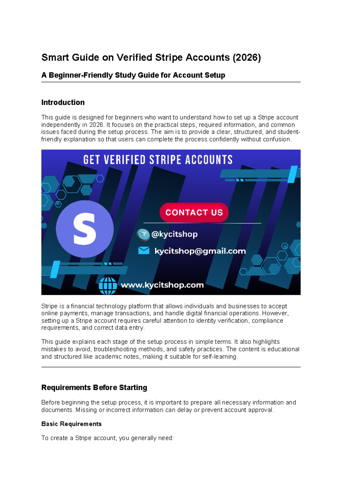 Smart Guide to Setting Up Verified Stripe Accounts (2026) - Studocu