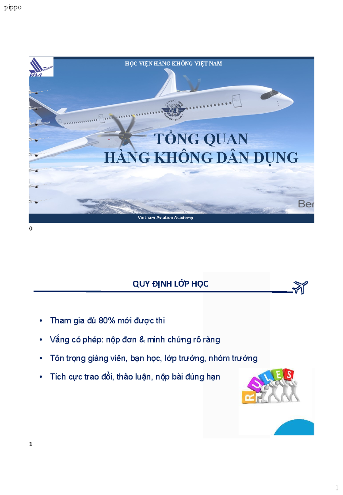 Tổng Quan Hàng Không Dân Dụng - Học Viện Hàng Không Việt Nam (HKTG ...