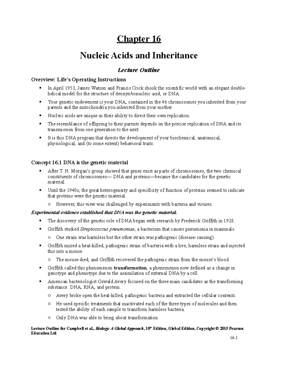 Linkage and chromosomes - Chapter 16 Nucleic Acids and Inheritance ...