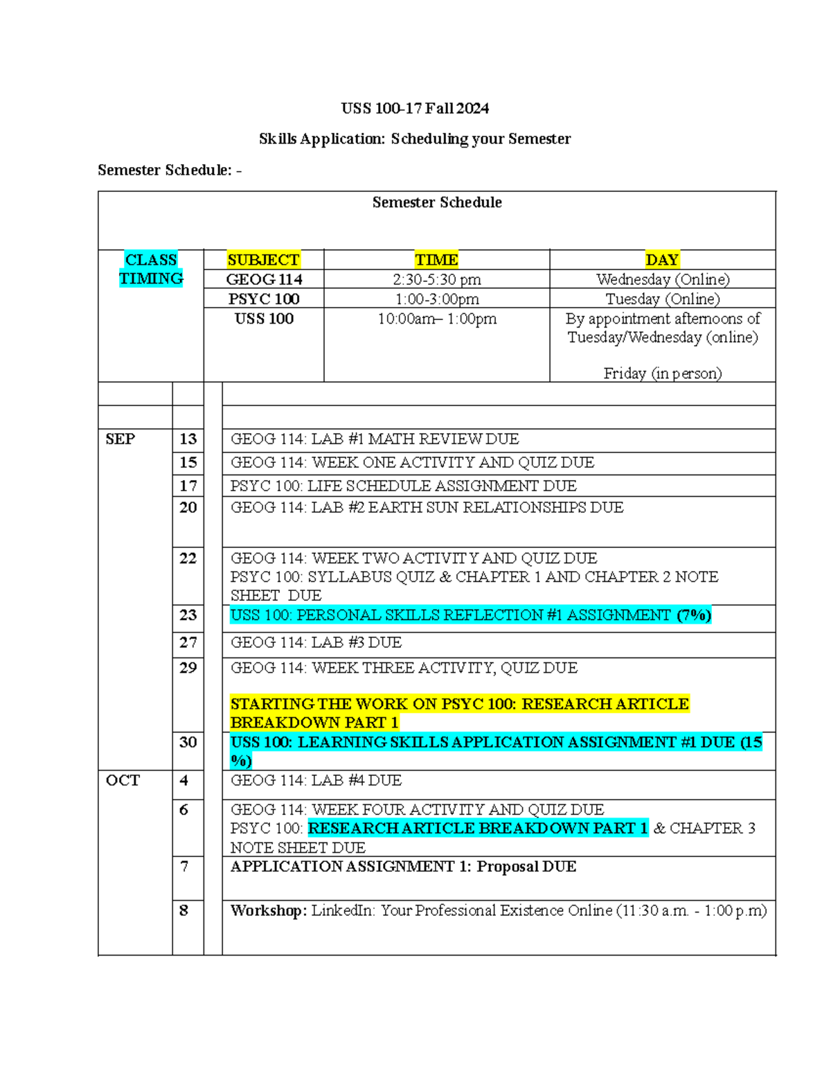USS 100-application#1 - USS 100-17 Fall 2024 Skills Application ...