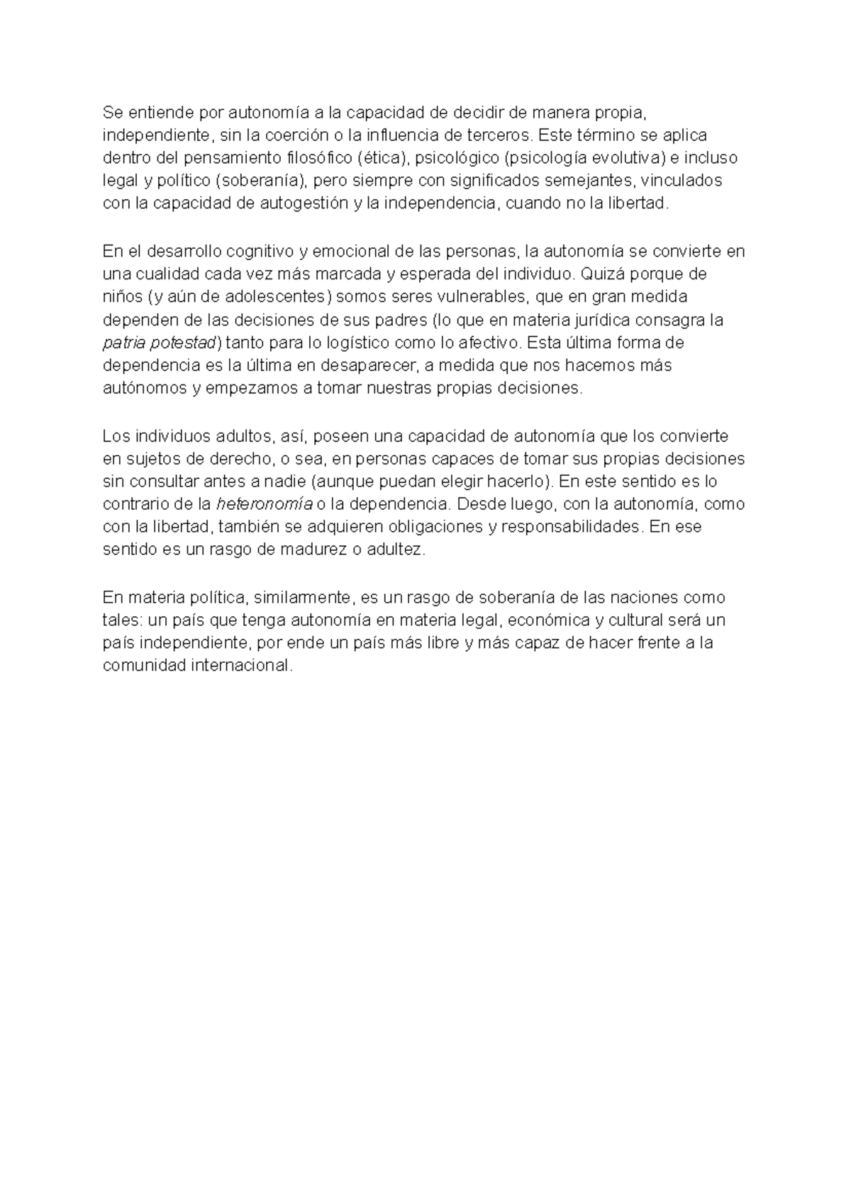 Autonomía: Definición y Contextos en Filosofía, Psicología y Política ...