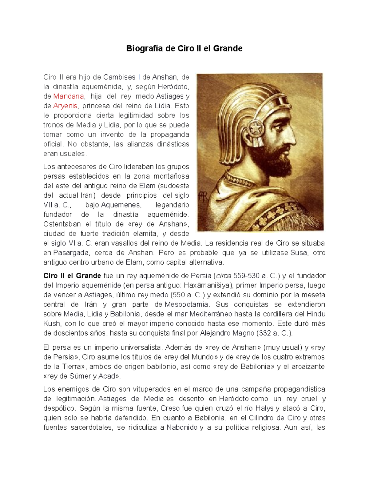 Biografía de Ciro II el Grande: Fundador del Imperio Persa (Curso ...