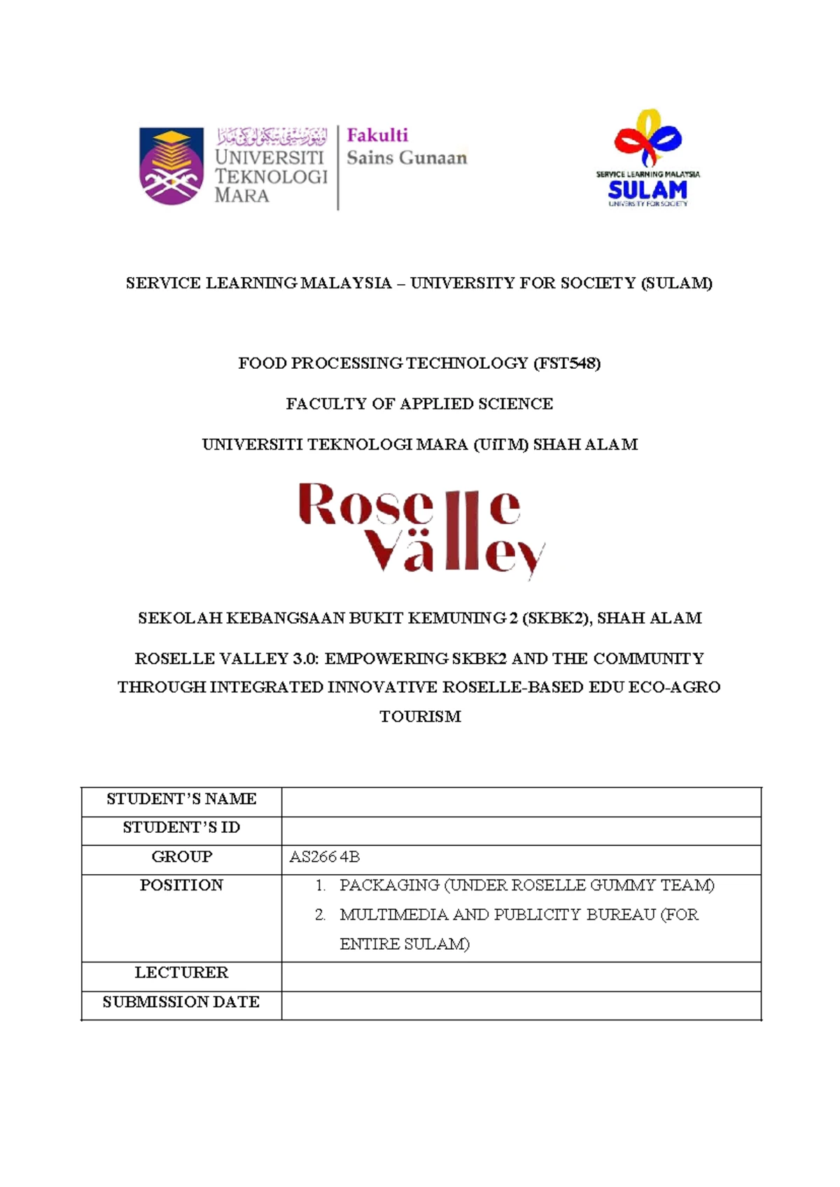 FST 548 Service Learning Report: Empowering SKBK2 through Food Tech ...