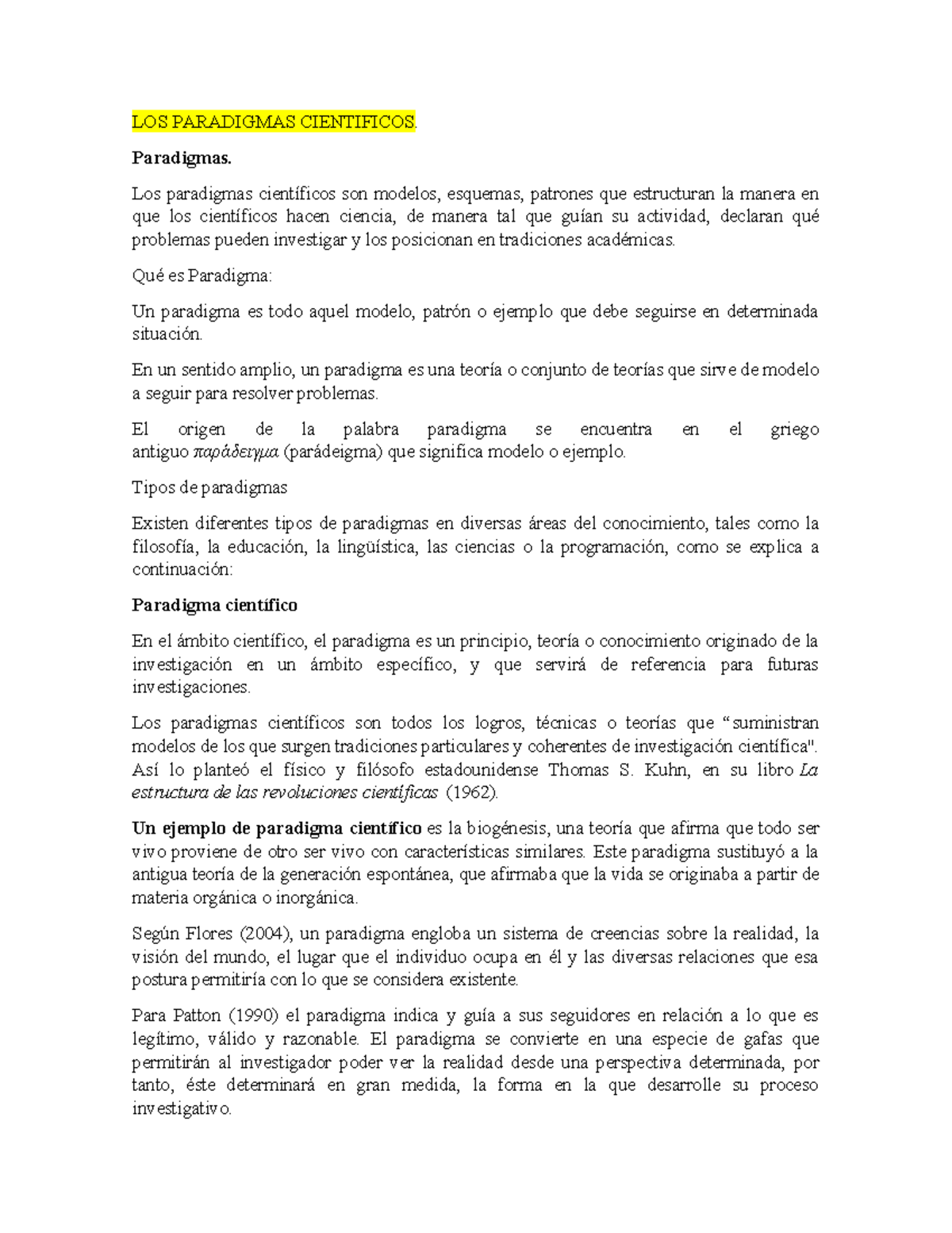 Los Paradigmas Científicos: Modelos y Teorías en Investigación - Studocu
