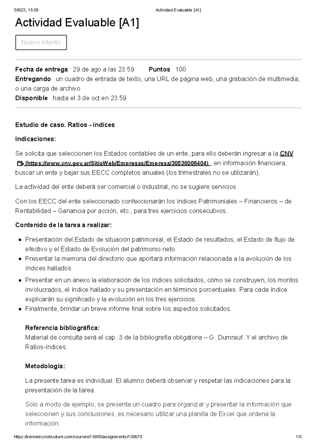 Análisis de Ratios y Estados Financieros - Actividad Evaluable [A1] - Studocu