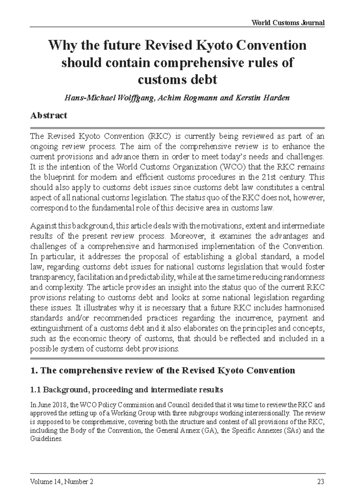 Revised Kyoto Convention: Comprehensive Customs Debt Rules Analysis ...