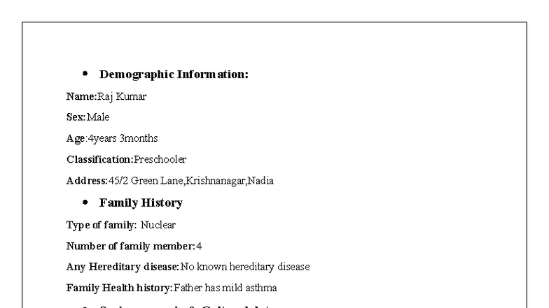 Assessment of Preschool Children: Demographic & Health Overview - Studocu