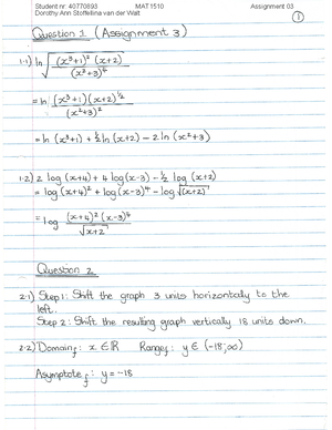 MAT1510 - Unisa - Precalculus A - Studocu