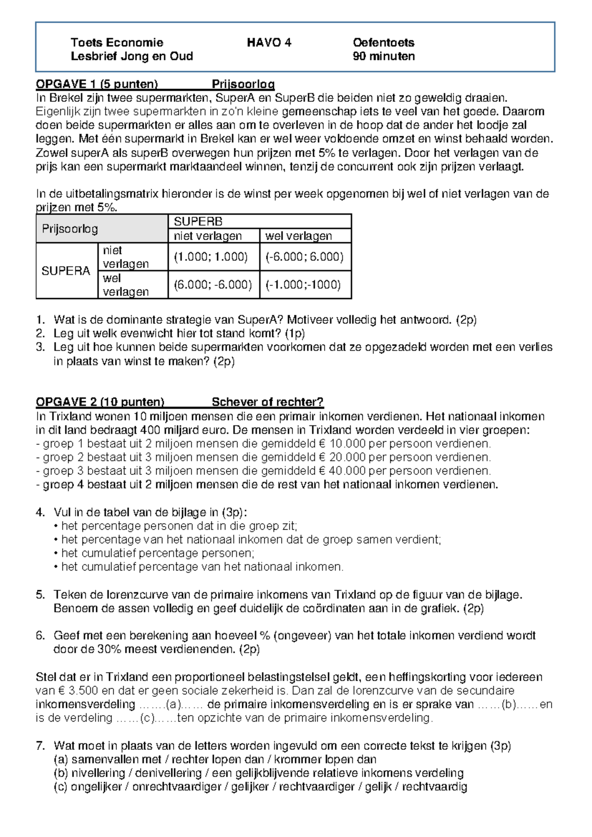 Oefentoets Economie HAVO 4 - Antwoorden en Uitleg van Opdrachten ...