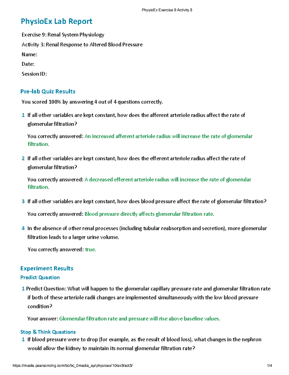 Pearson Lab Physio Ex Exercise 9 Activity 3 - PhysioEx Lab Report ...