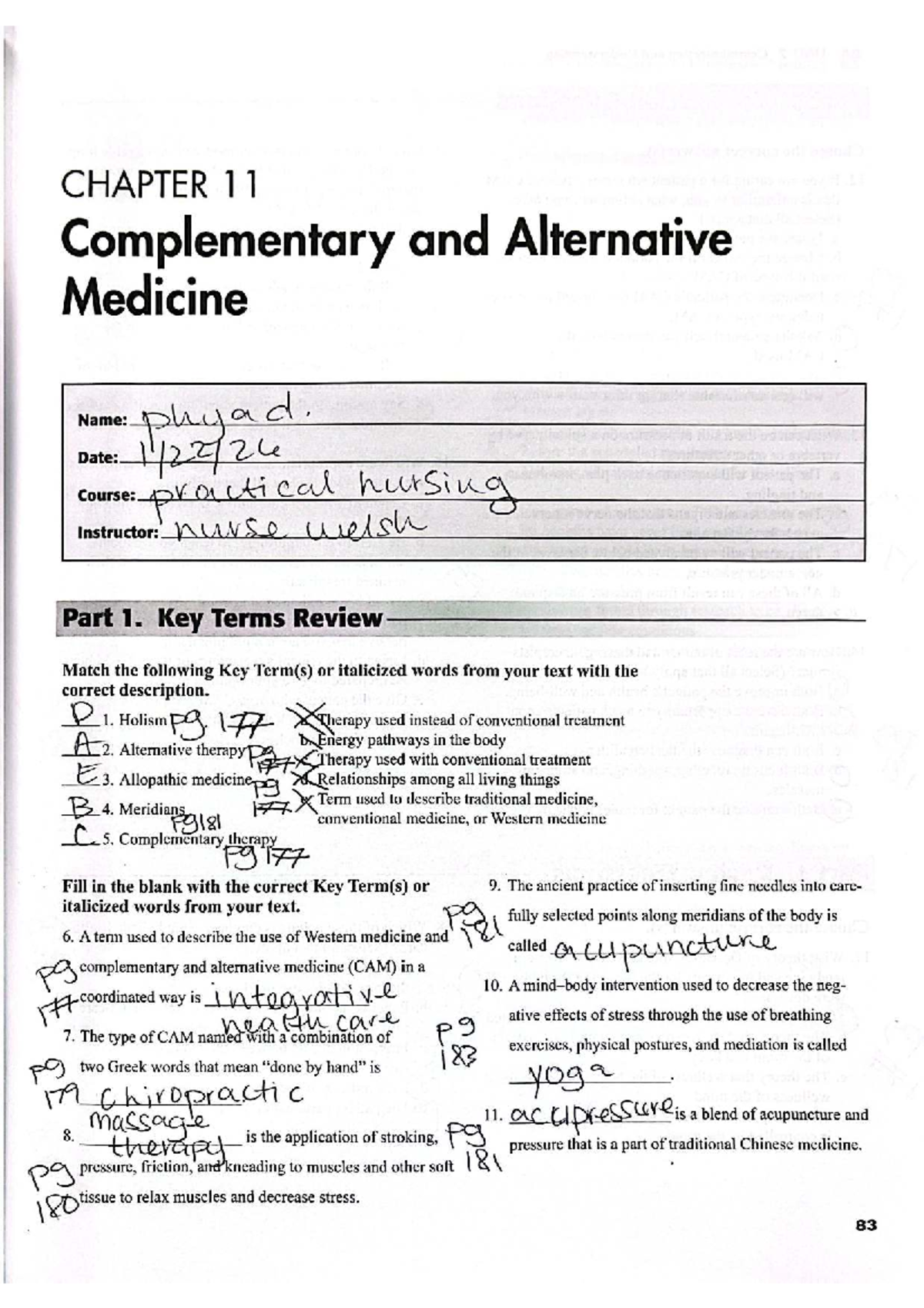 CHAPTER 11 Study Guide: Complementary and Alternative Medicine - Studocu