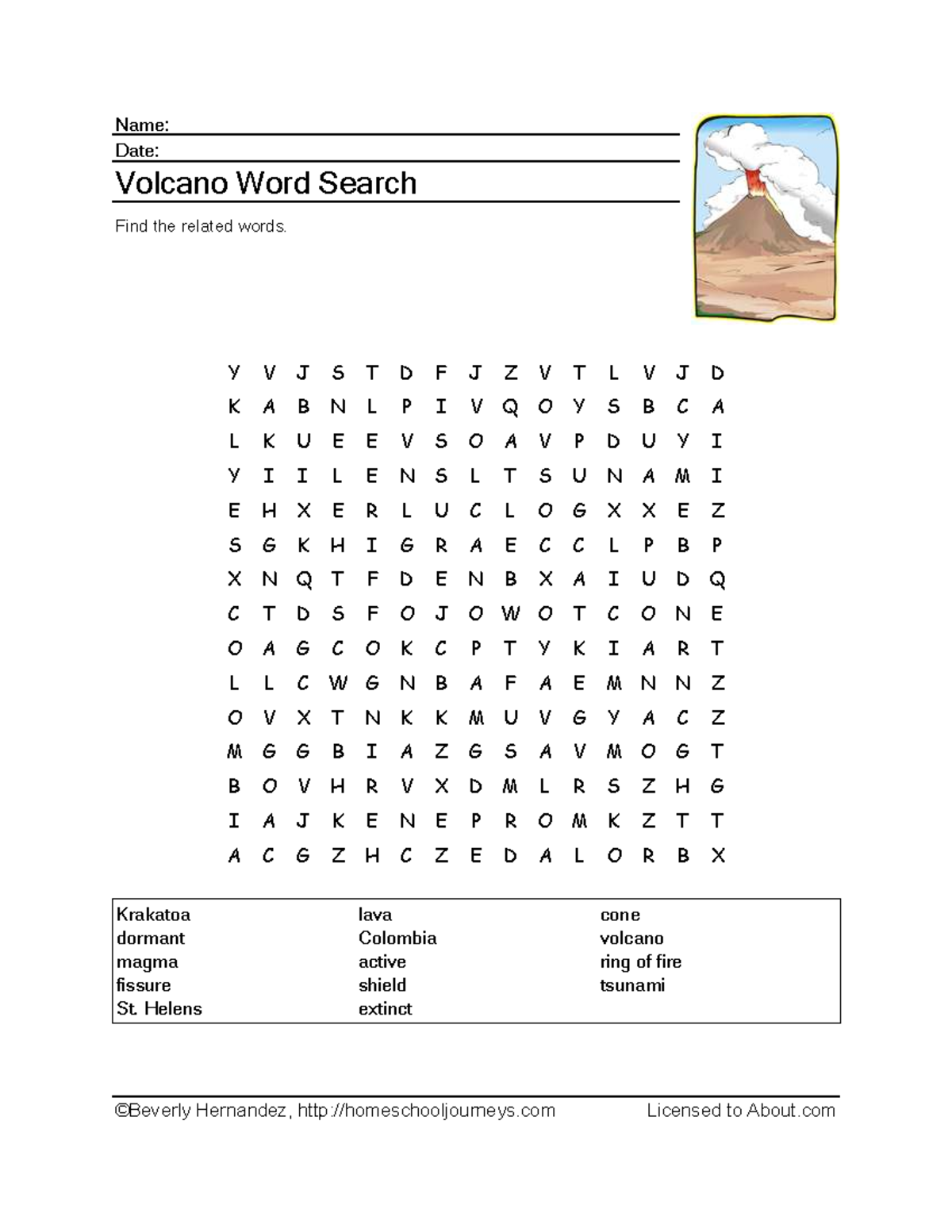Volcano Word Search Activity - Volcanoword Notes - Studocu