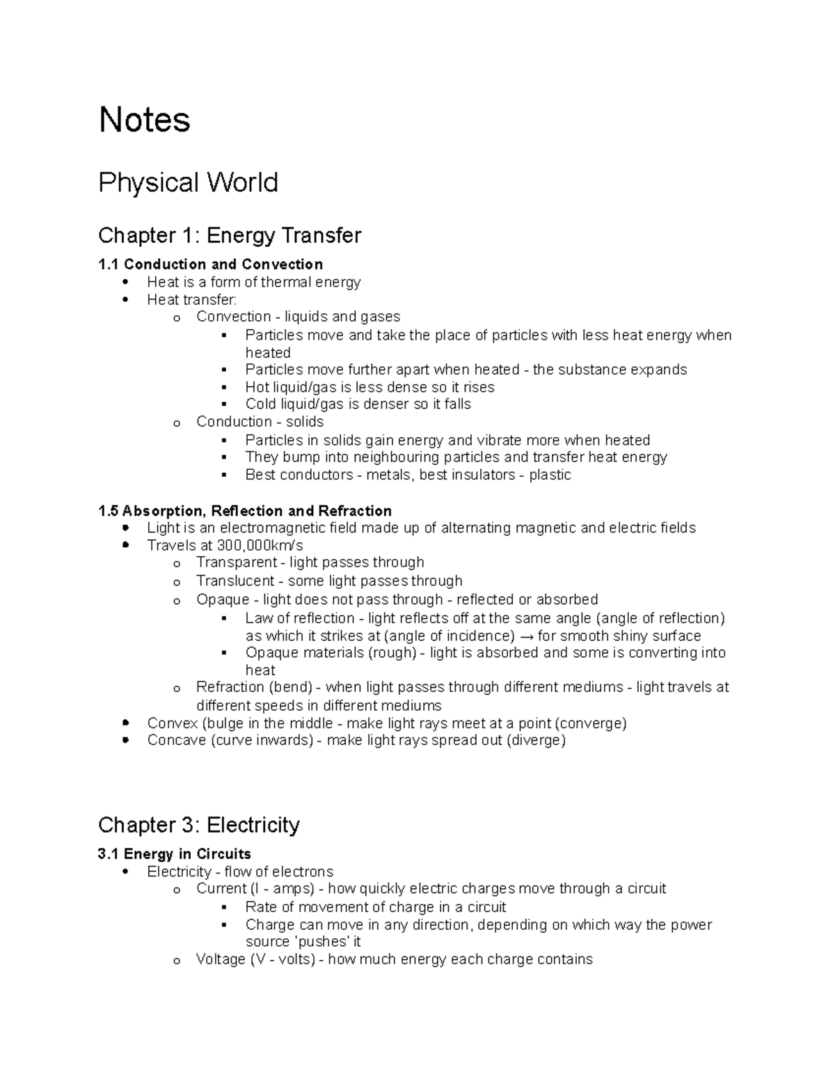 Year 10 - Science Yearly Summary: Key Concepts & Principles - Studocu
