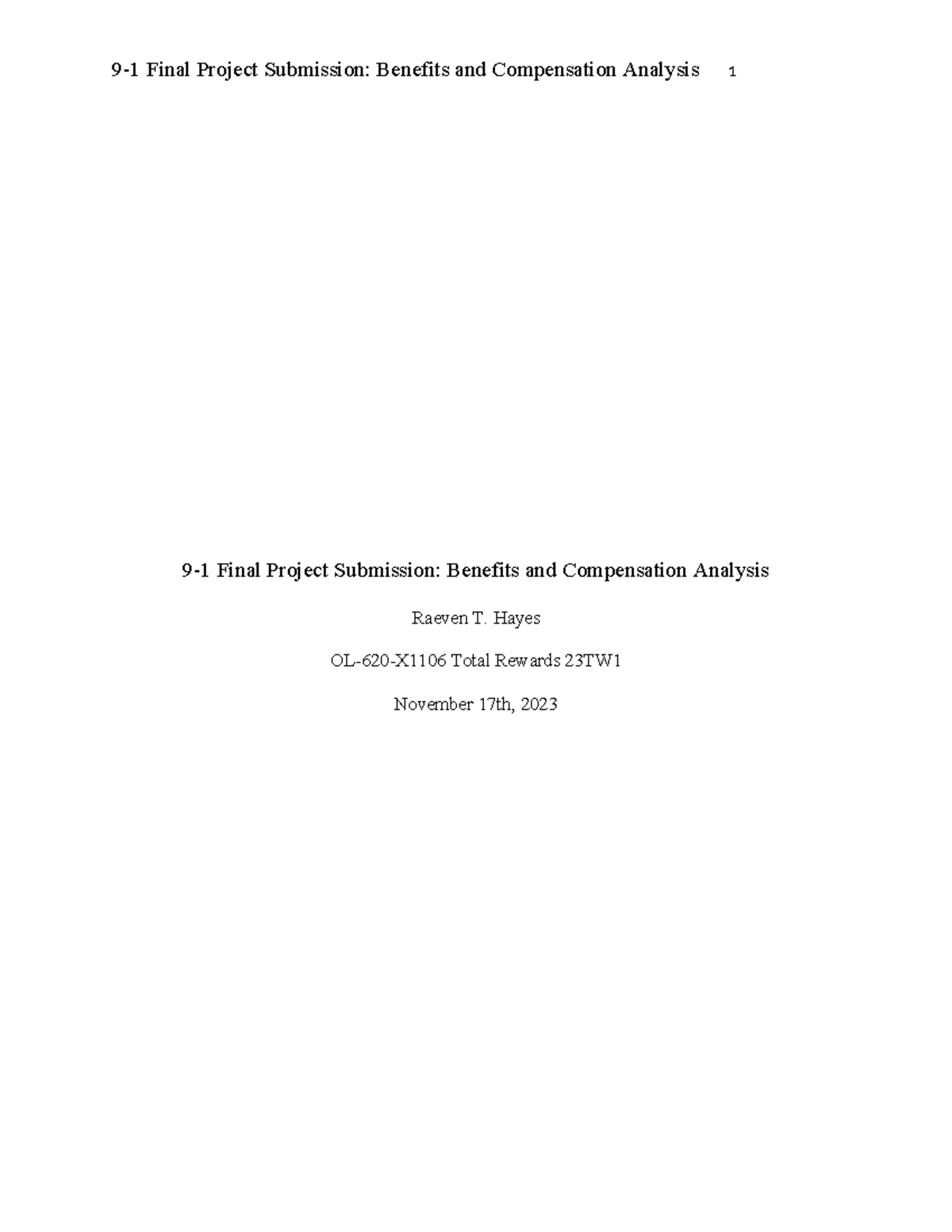 OL-620-X1106 Final Project: Total Rewards Analysis of Emerging ...