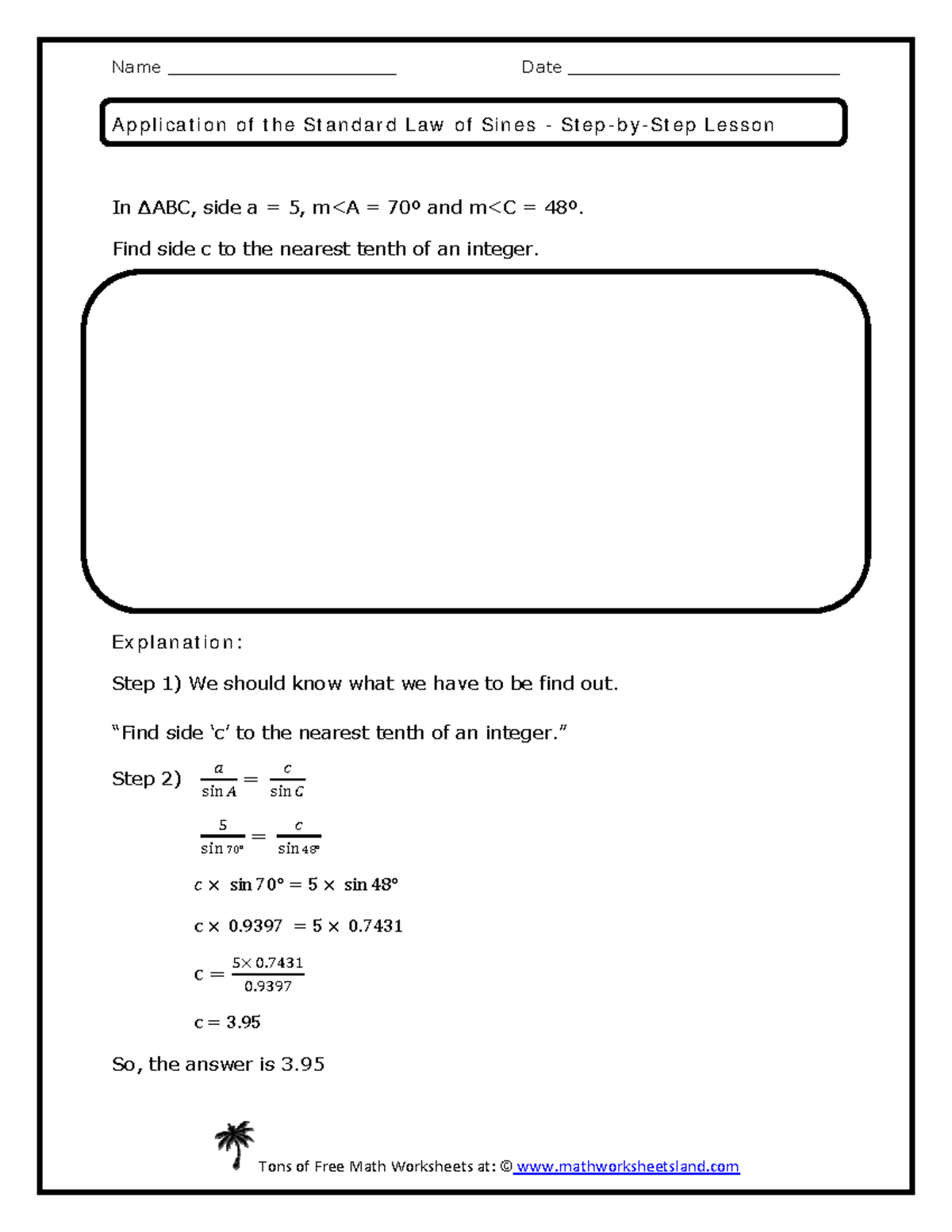 Trig lesson - trigonometry - Name _____________________ Date ...