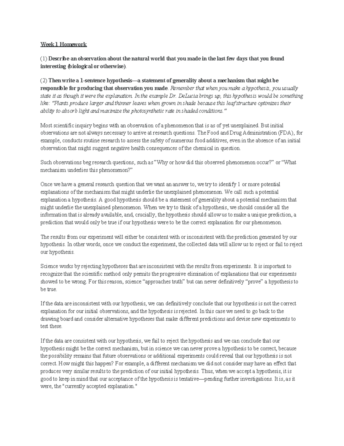 IB 150 Final Exam Study Guide: Scientific Observations and Hypothesis ...