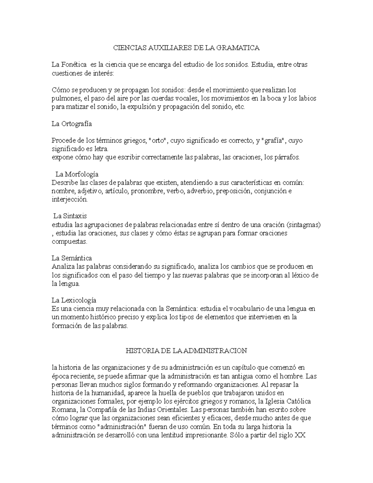 Ciencias Auxiliares de la Gramática: Fonética, Morfología y Más - Studocu