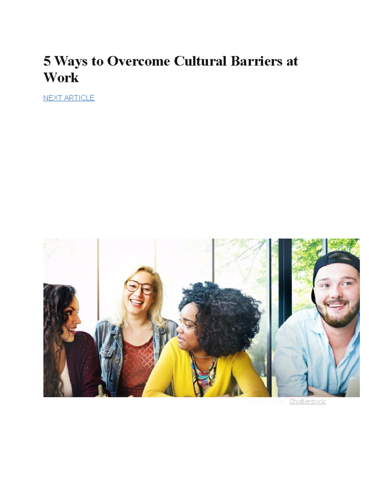 5 Ways to Overcome Cultural Barriers at Work - Nowadays, diversity is ...