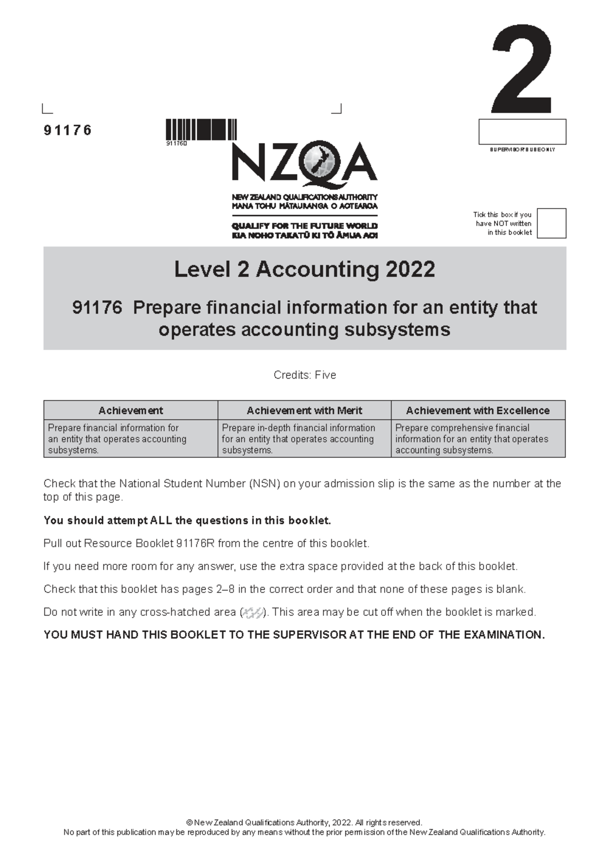 NCEA Level 2 Accounting 91176 Exam Notes 2022 - Studocu