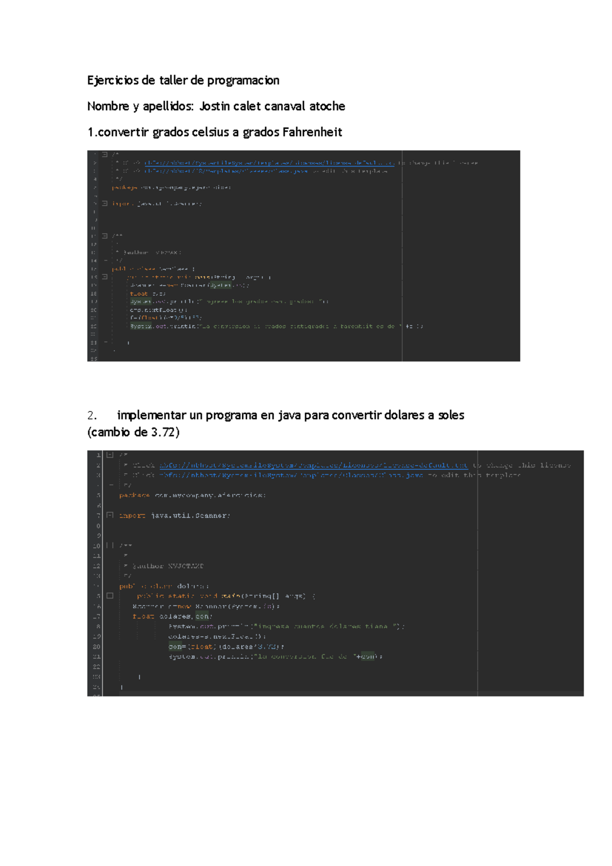 Tarea taller de programacion - Instalaciones eléctricas - Ejercicios de taller de programacion ...