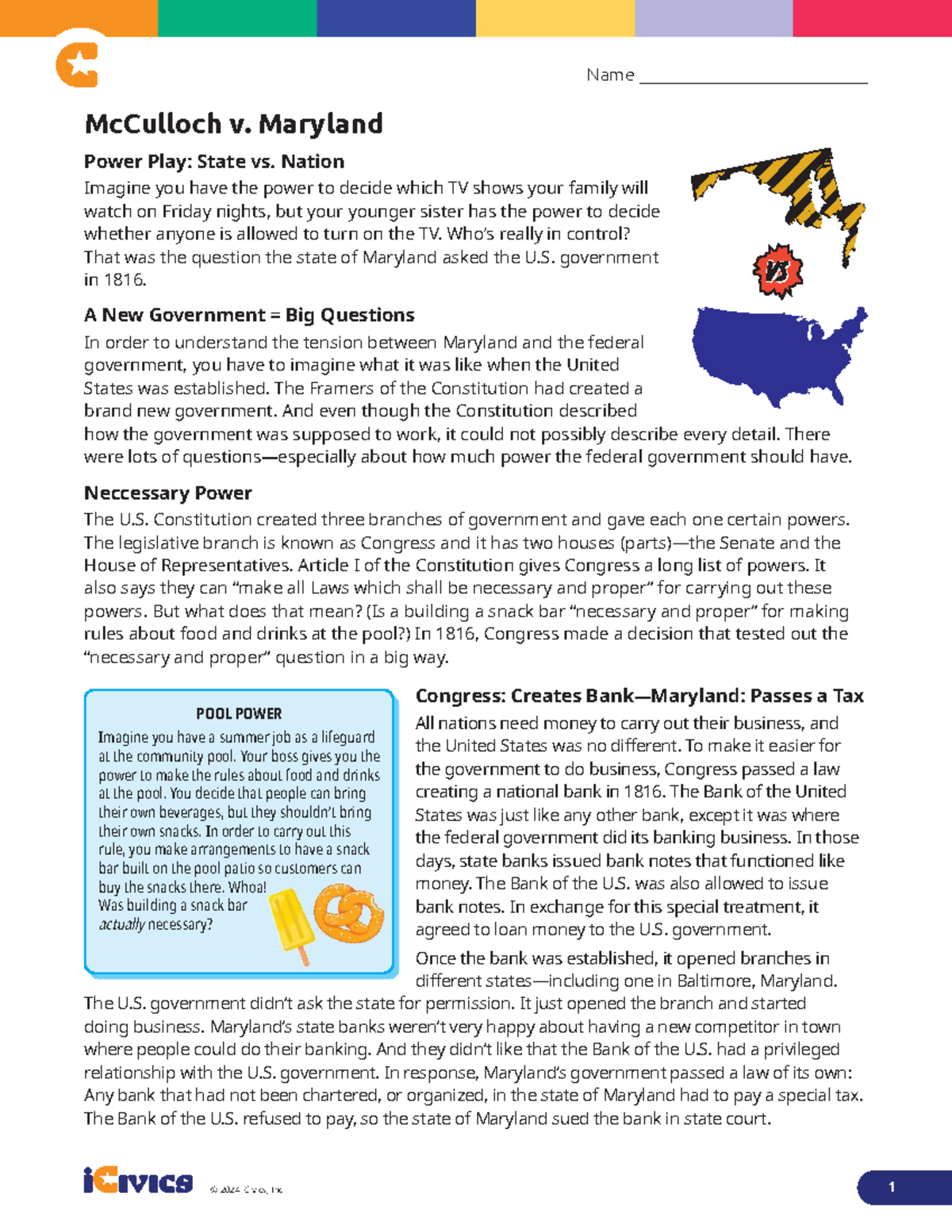 McCulloch v. Maryland: Understanding Federal vs. State Power - Studocu