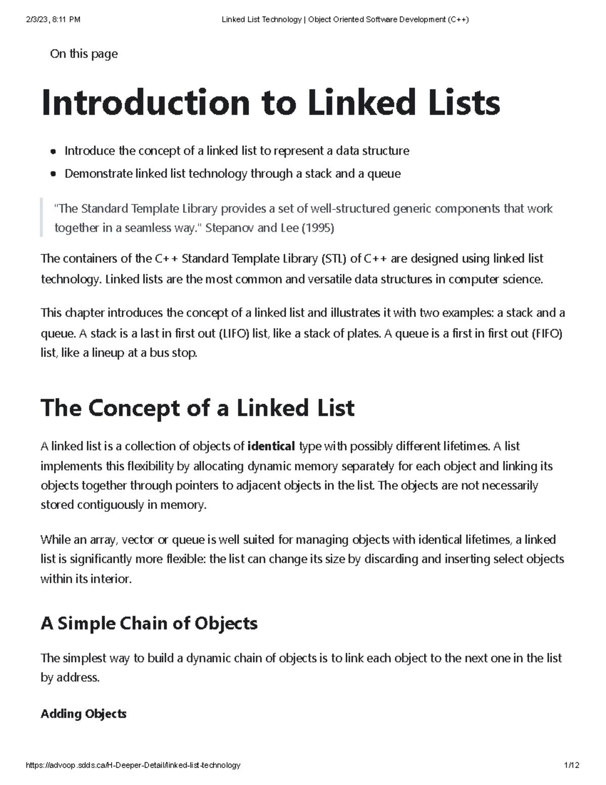 Linked List Technology Object Oriented Software Development (C++) - On ...