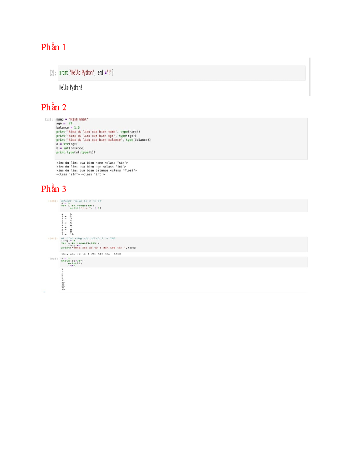 Lab01 22DH114663: Python Basics and Data Types Overview - Studocu