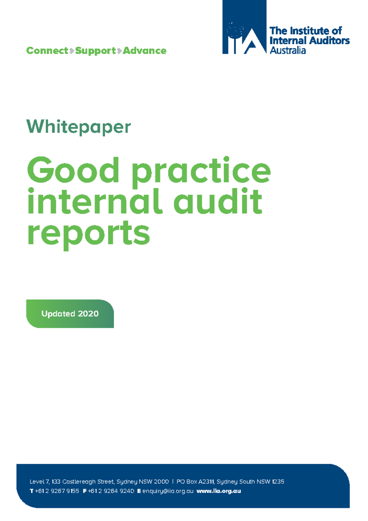 Good Practice in Internal Audit Reports: A White Paper Overview - Studocu