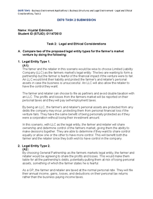 C717 Business Ethics Task One (FZP1) Guidance and Analysis - Studocu