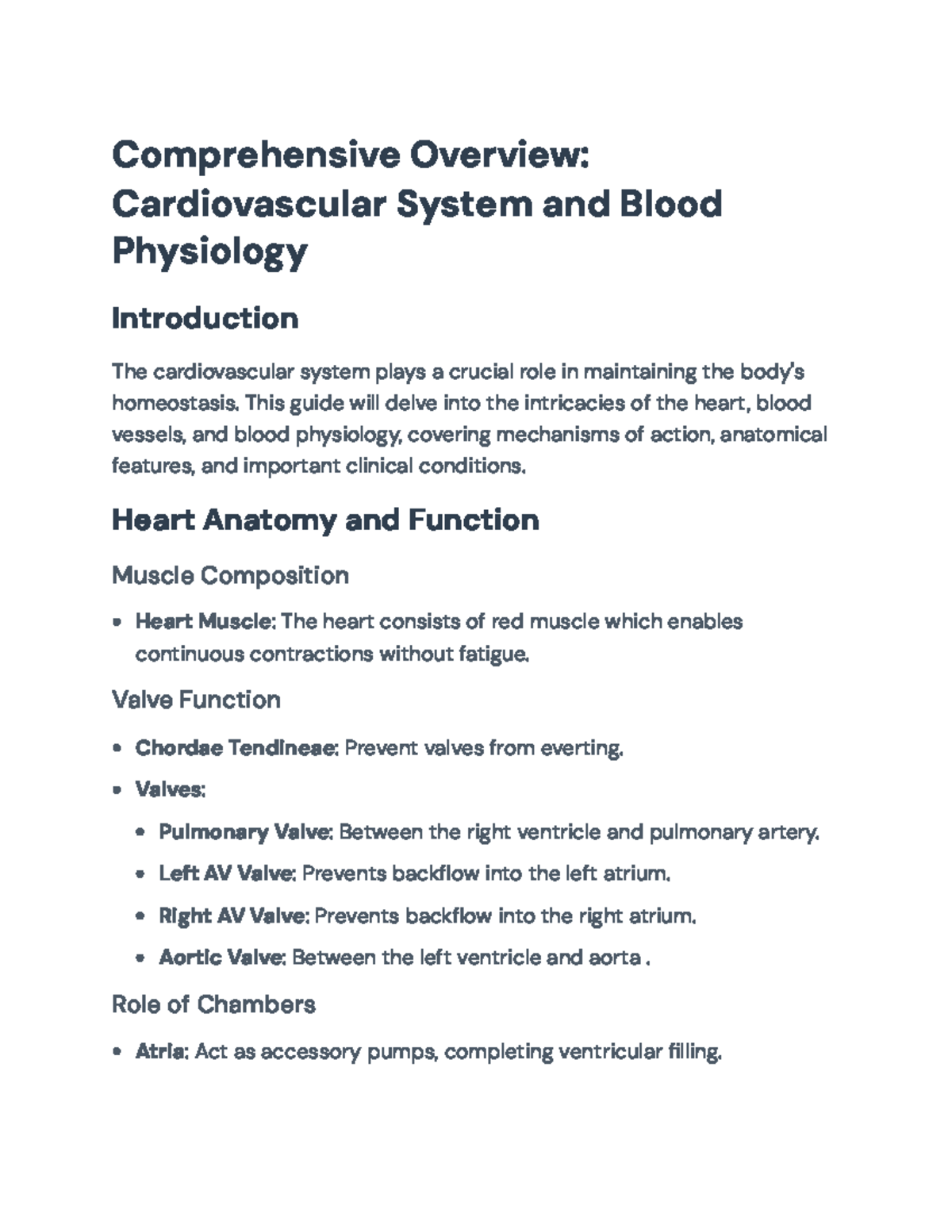 Comprehensive Guide to Cardiovascular System & Blood Physiology ...